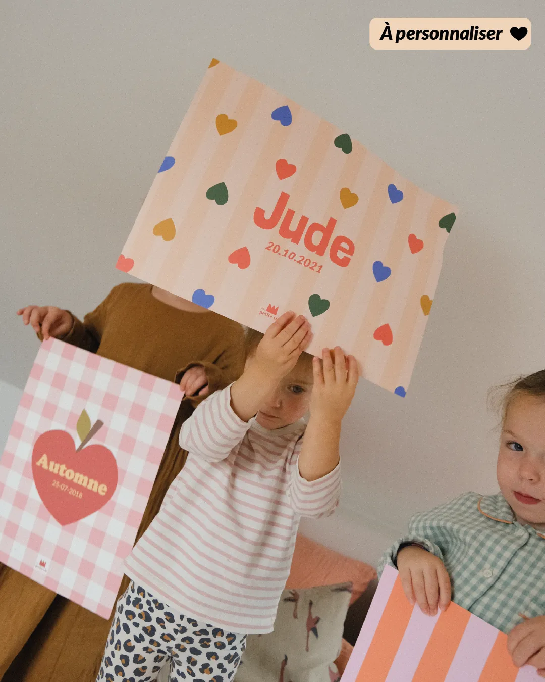 Affiche Prénom "Pluie de coeurs" | Ma petite vie